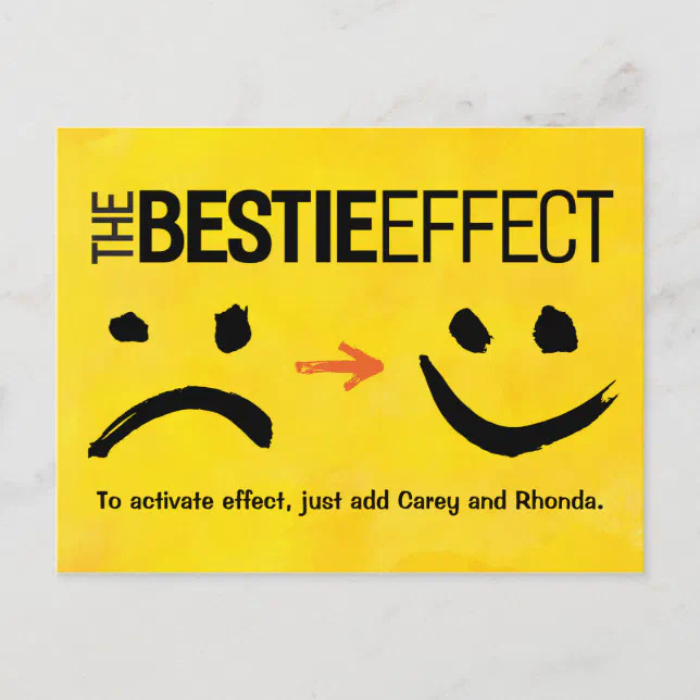 Best Friend Postcard, The Bestie Effect Postcard | Zazzle
