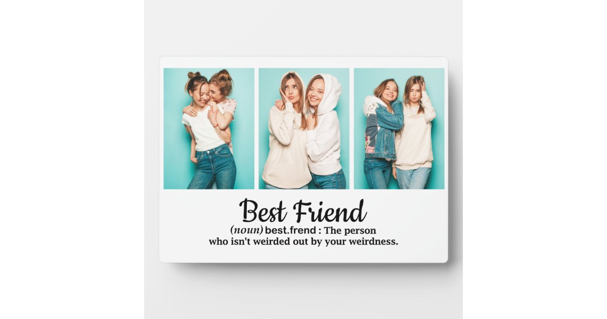 Best Friend Three Photo Keepsake Gift Plaque | Zazzle