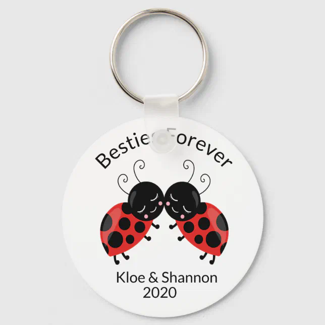 Best Friends Besties forever Lady Bug Keychain | Zazzle