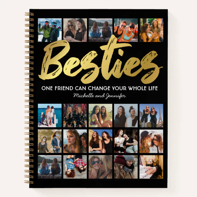 Best Friends | Besties Photo Collage Notebook | Zazzle