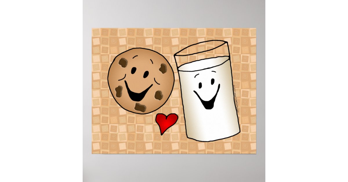 Best Friends, Cookies Love Milk Poster | Zazzle