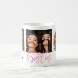 Best friends custom photo pink besties coffee mug | Zazzle