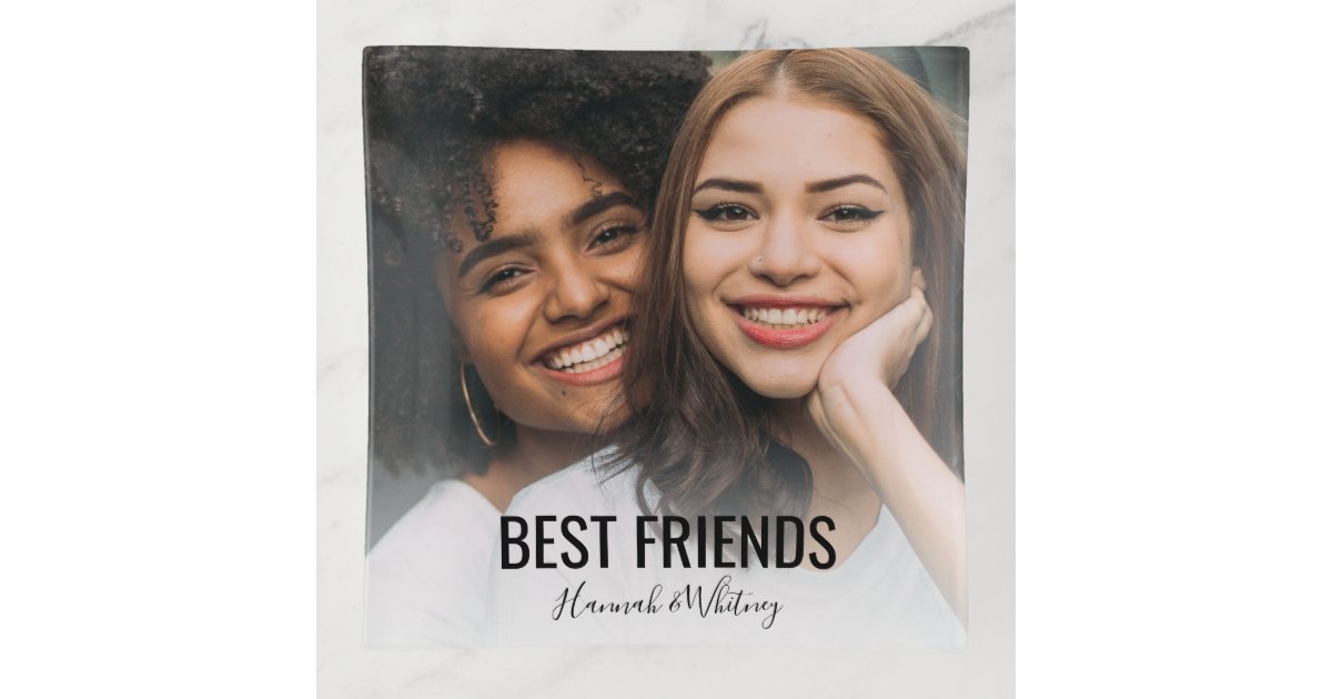 Best Friends Custom Photo Trinket Trays | Zazzle