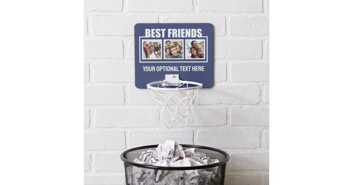 Best Friends custom photos, text & color Mini Basketball Hoop | Zazzle