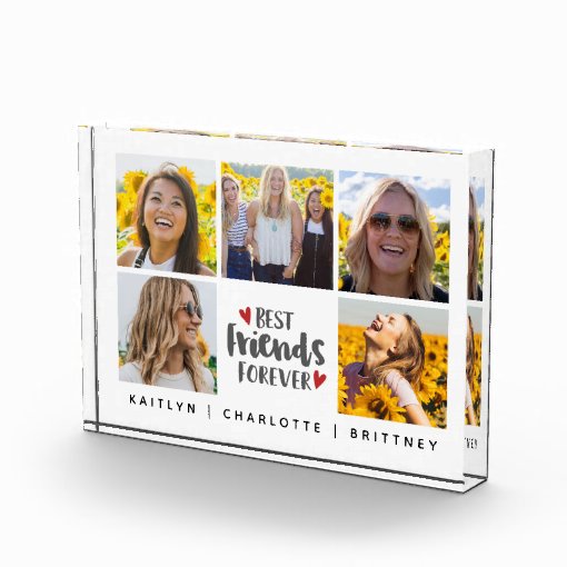 Best Friends Forever 5 Photo Collage Block | Zazzle
