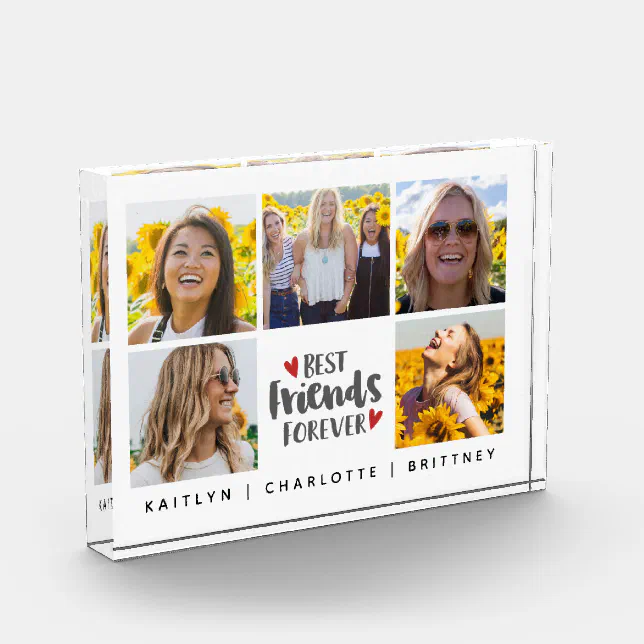 Best Friends Forever 5 Photo Collage Block | Zazzle
