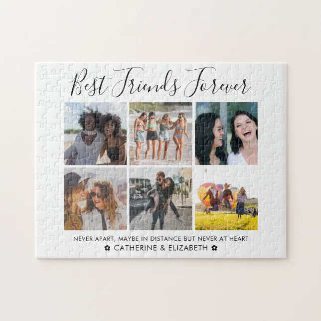 Best Friends Forever 6 Photo BFF Besties Quote Jigsaw Puzzle | Zazzle