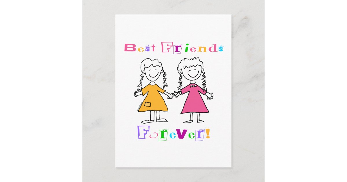 Best Friends Forever BFF Gifts Postcard | Zazzle