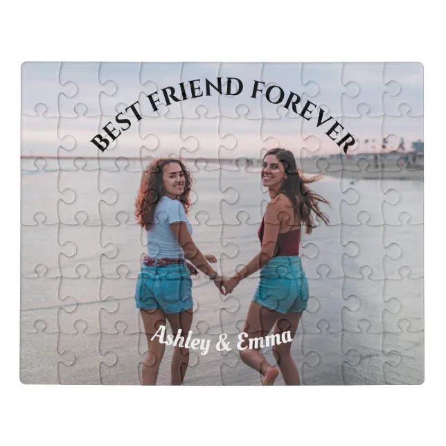 Best Friends Forever Custom Photo and Name Jigsaw Puzzle | Zazzle