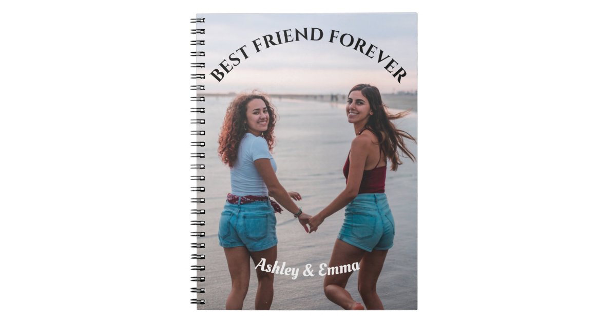 Best Friends Forever Custom Photo and Name Notebook | Zazzle
