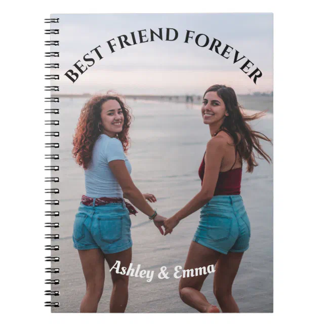 Best Friends Forever Custom Photo and Name Notebook | Zazzle
