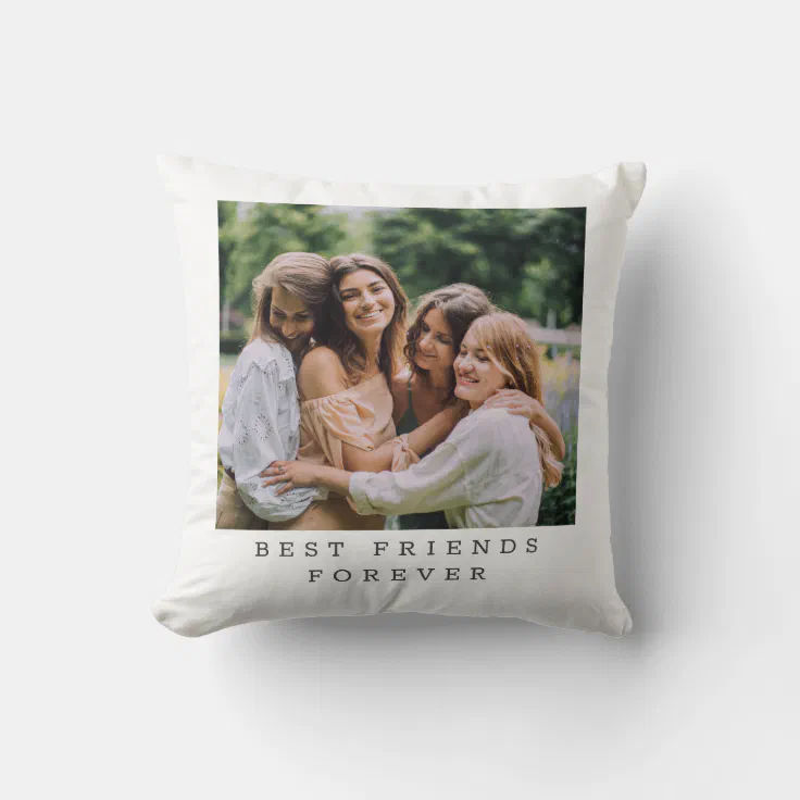 Best Friends Forever Custom Photo Personalized Throw Pillow | Zazzle