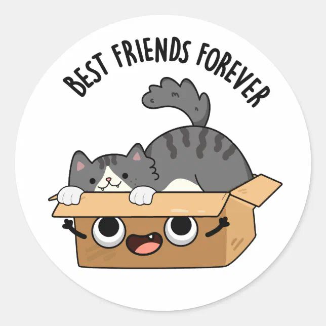 Best Friends Forever Funny BFF Pun Classic Round Sticker | Zazzle
