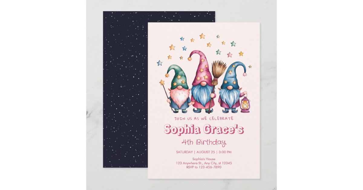Best friends forever gnomes invitation | Zazzle