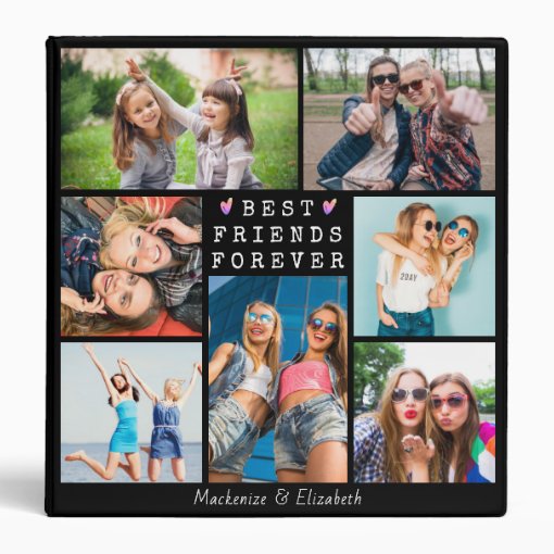 BEST FRIENDS FOREVER Photo Collage Album Scrapbook 3 Ring Binder | Zazzle