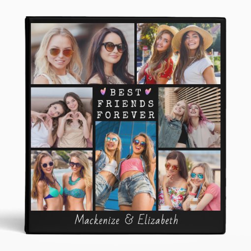 BEST FRIENDS FOREVER Photo Collage Scrapbook Album 3 Ring Binder | Zazzle