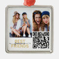 Best Friends Forever Photo QR Code Metal Ornament | Zazzle
