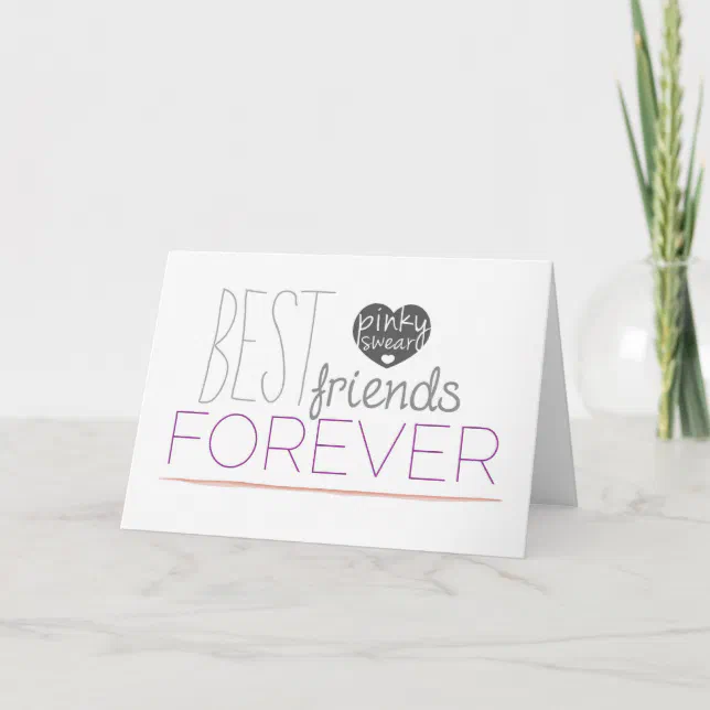 Best Friends Forever Pinky Promise Greeting Card | Zazzle