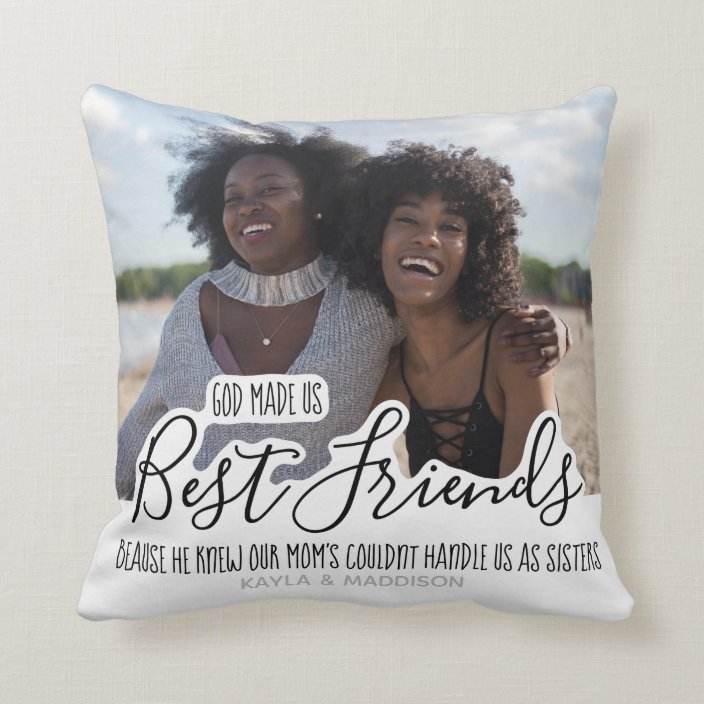 Best Friends Friendship Quote White Photo Throw Pillow | Zazzle.com