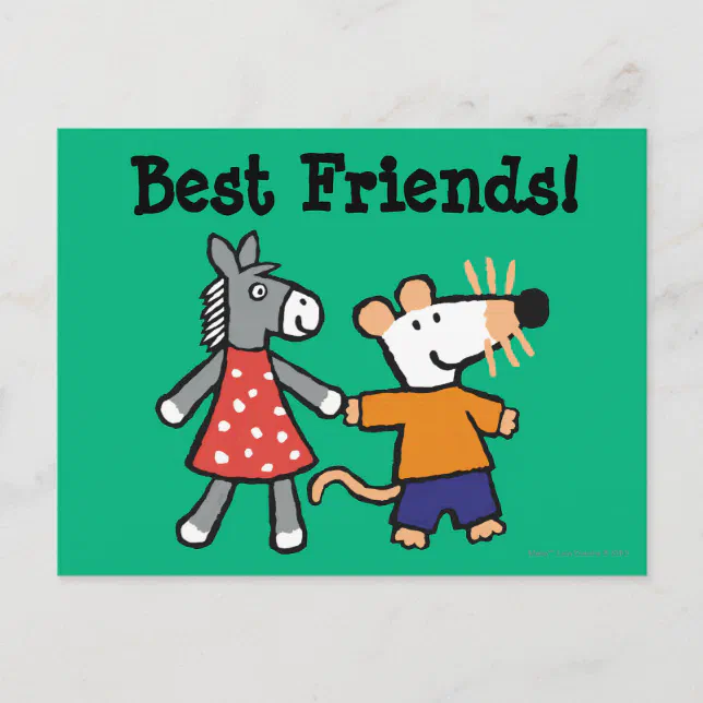 Best Friends Maisy and Dotty Hold Hands Postcard | Zazzle