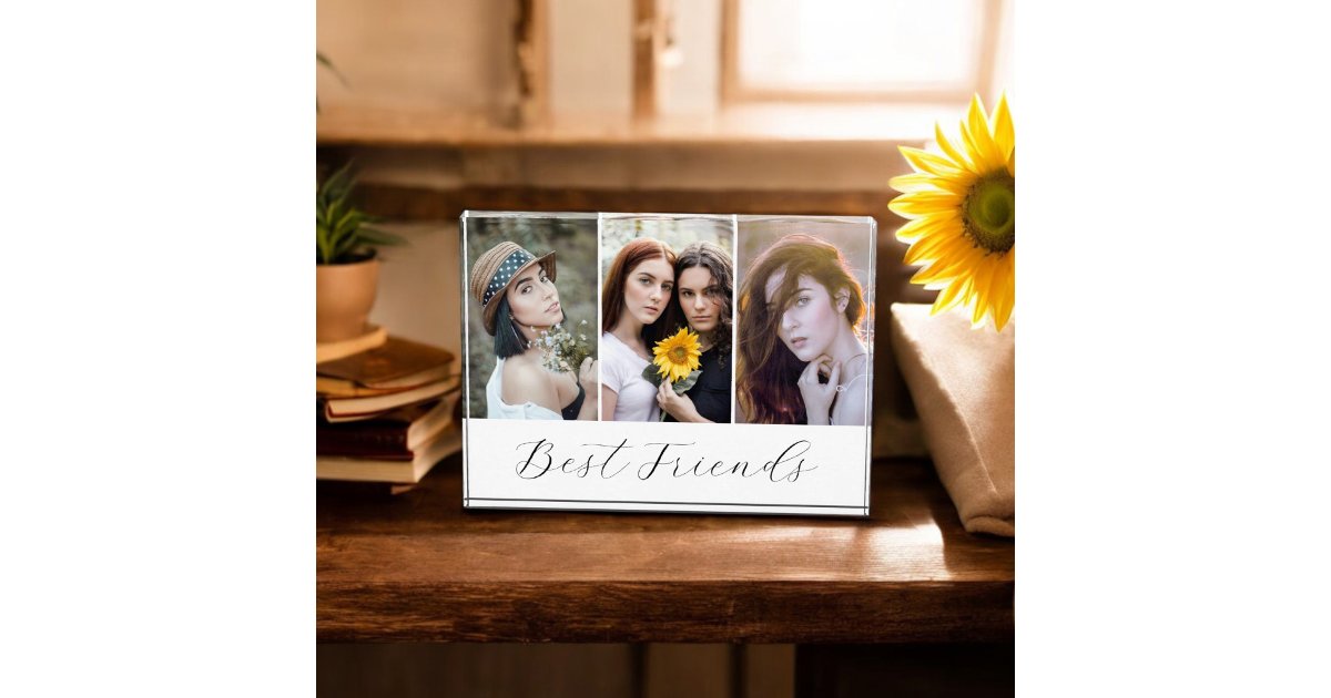Best Friends Modern Friendship Photo Collage | Zazzle