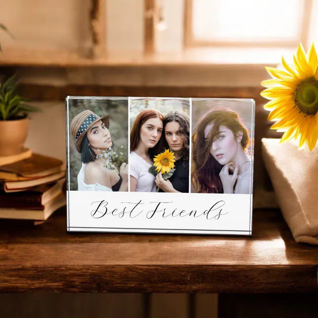 Best Friends Modern Friendship Photo Collage | Zazzle