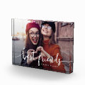 best friends modern script keepsake photo block | Zazzle