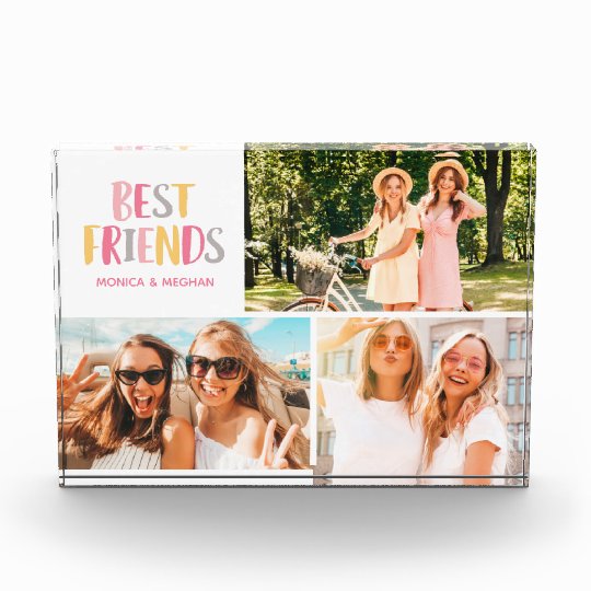 Best Friends Photo Collage Block | Zazzle