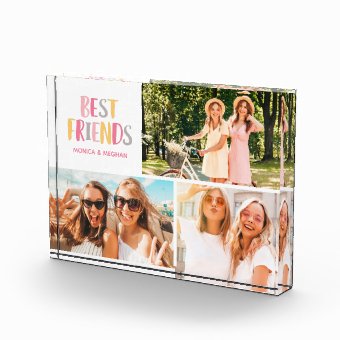 Best Friends Photo Collage Block | Zazzle