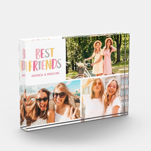 Best Friends Photo Collage Block | Zazzle