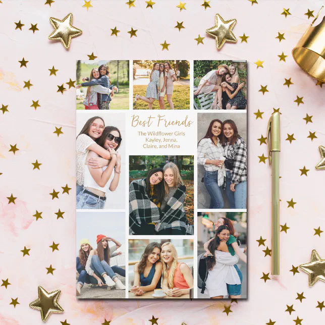 Best Friends Photo Collage Cute Personalized Card | Zazzle