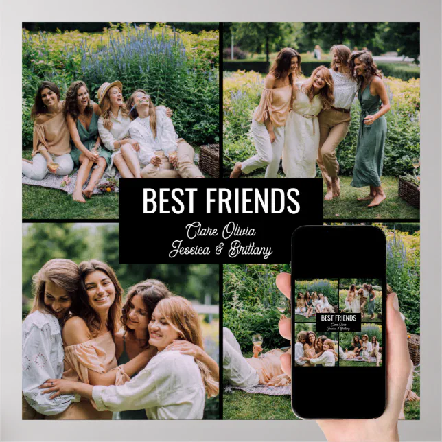 Best Friends Photo Collage Poster | Zazzle