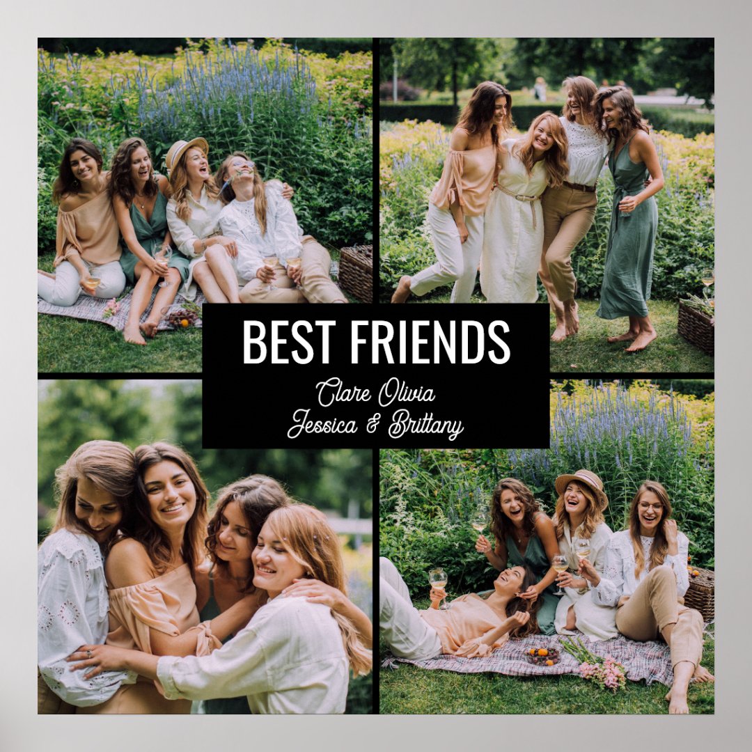 Best Friends Photo Collage Poster | Zazzle