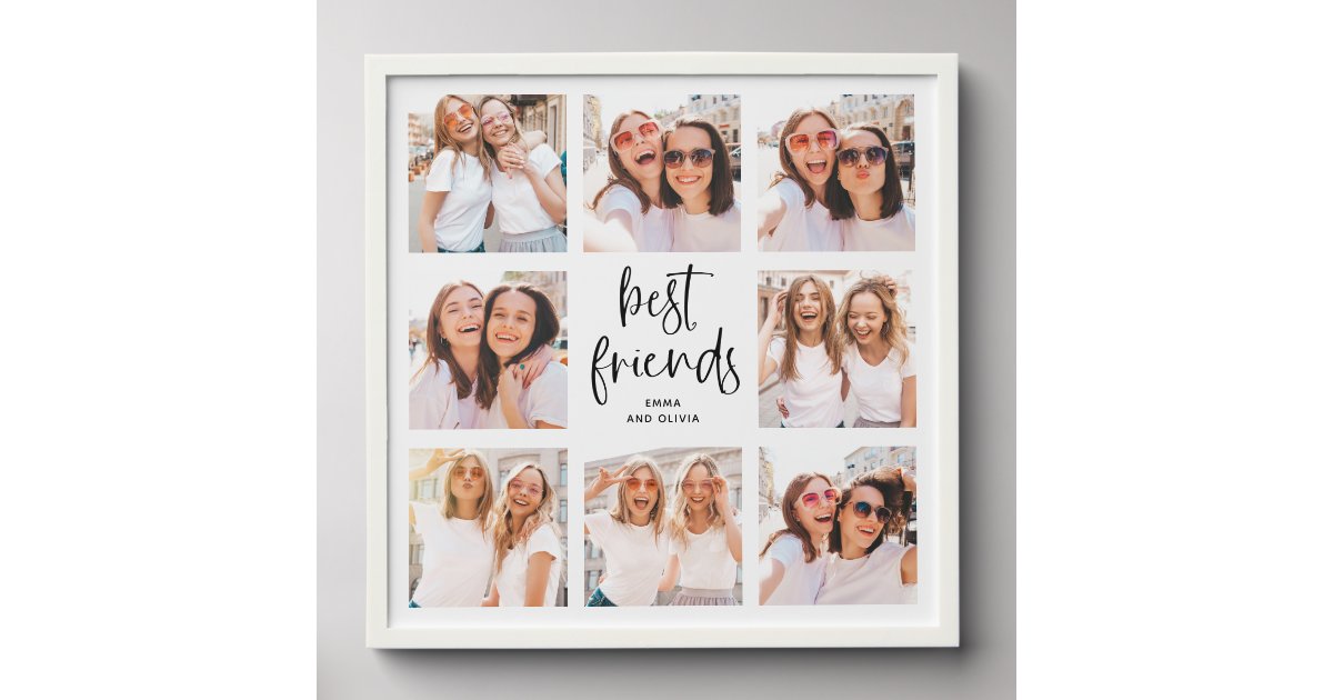 Best Friends Photo Grid | Black and White Script Peel And Stick Photo ...