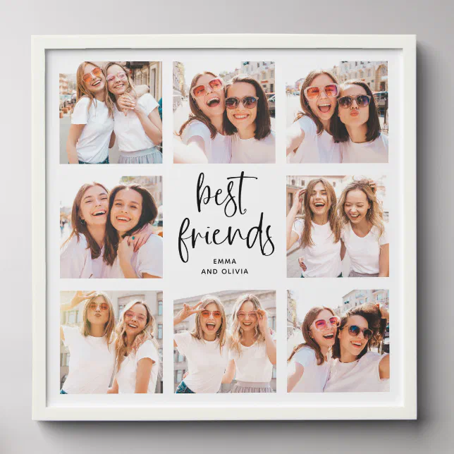 Best Friends Photo Grid | Black and White Script Peel And Stick Photo ...