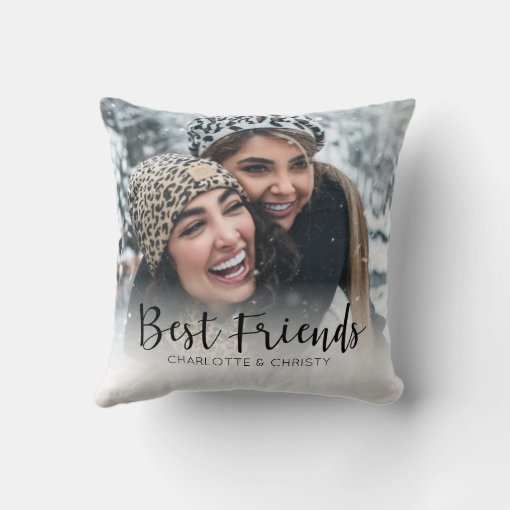 Best Friends Photo Throw Pillow | Zazzle