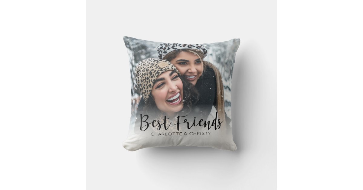 Best Friends Photo Throw Pillow | Zazzle