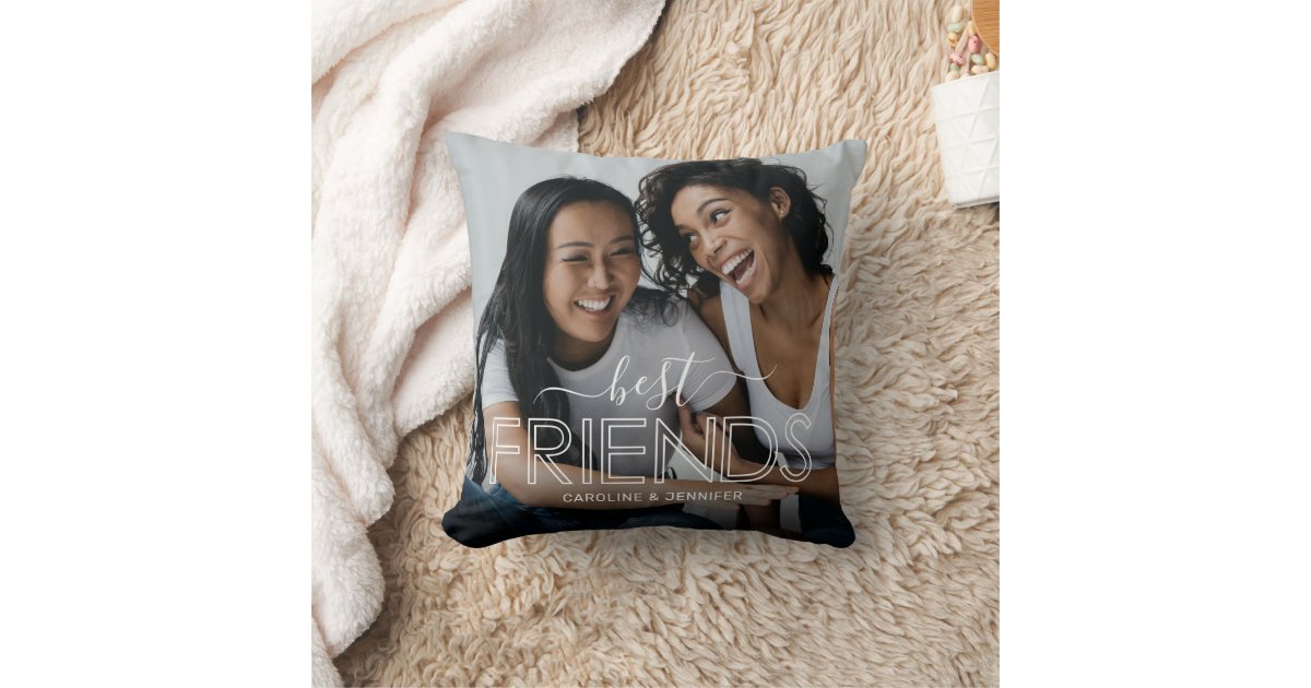 Best Friends Photo Throw Pillow | Zazzle