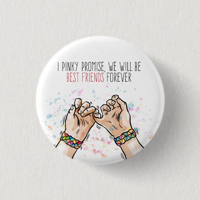 Best Friends Pinky Promise Pin Button | Zazzle