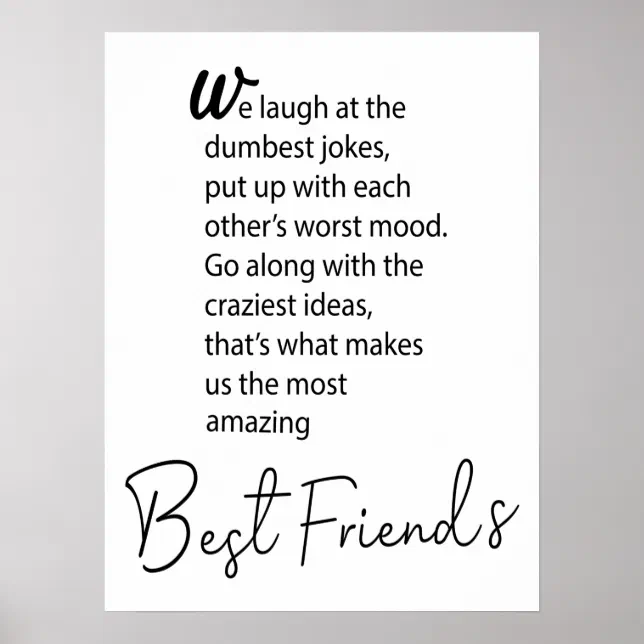 Best Friends Poster | Zazzle
