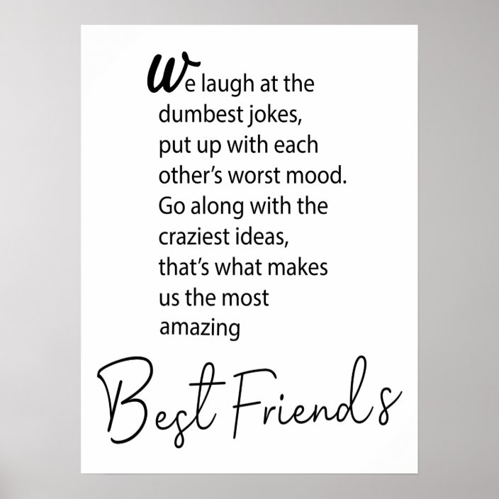 Best Friends Poster | Zazzle.com