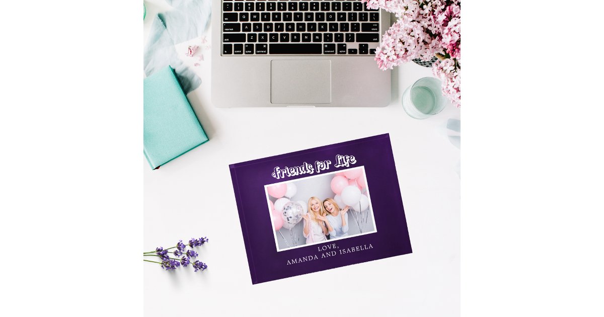 Best friends purple BFF photo names Paperweight | Zazzle