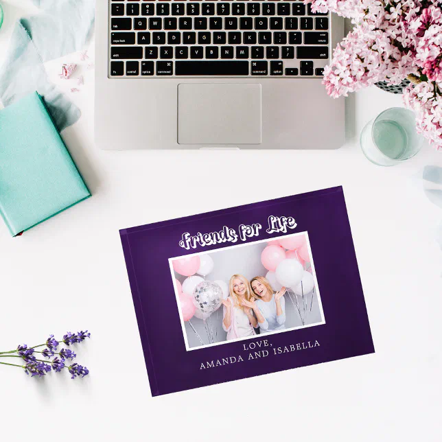Best friends purple BFF photo names Paperweight | Zazzle