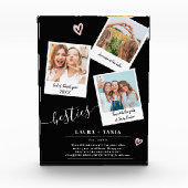 best friends script 3 photos booth collage grid | Zazzle