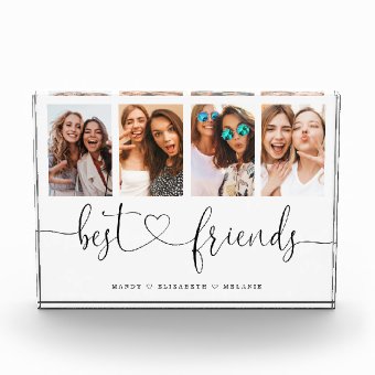 Best Friends Script Gift For Friends Photo Collage | Zazzle