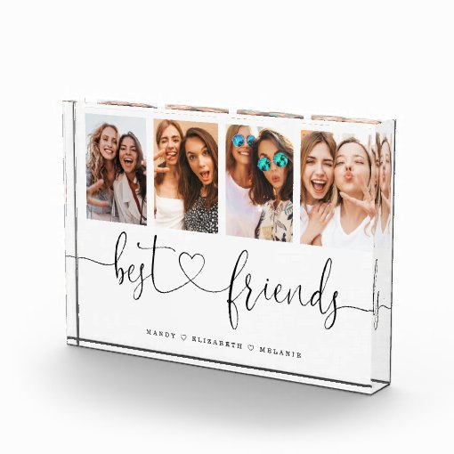 Best Friends Script Gift For Friends Photo Collage | Zazzle
