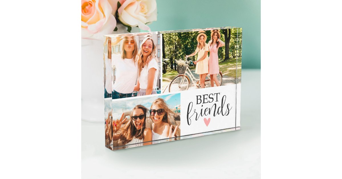 Best Friends Script Photo Block | Zazzle
