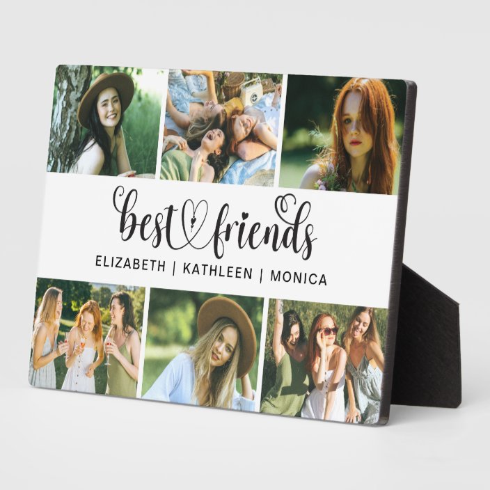 Best Friends Script Photo Collage Plaque | Zazzle.com
