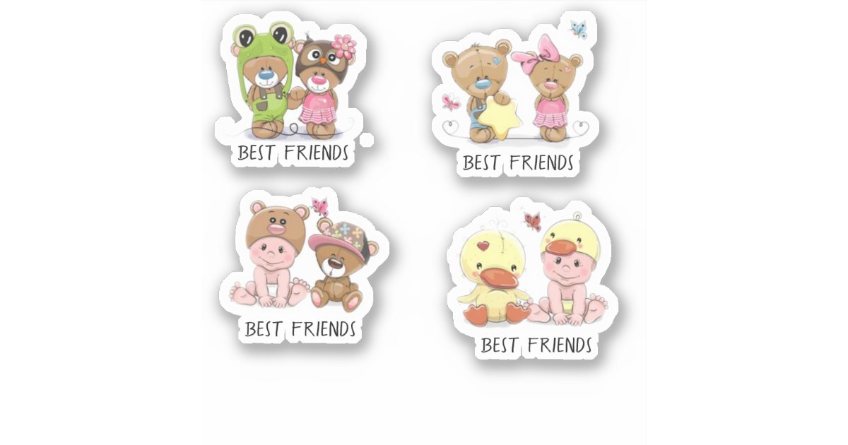 Best friends set of sticker | Zazzle
