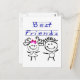 Best friends stick figure postcard | Zazzle